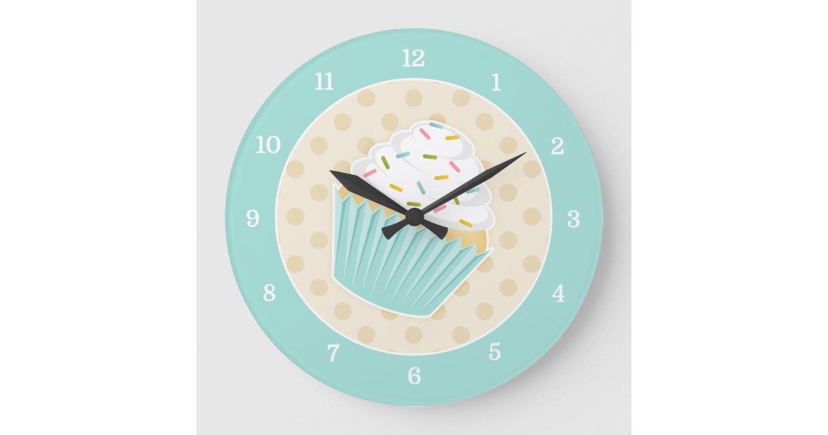 Sprinkled Cupcake Clock | Zazzle
