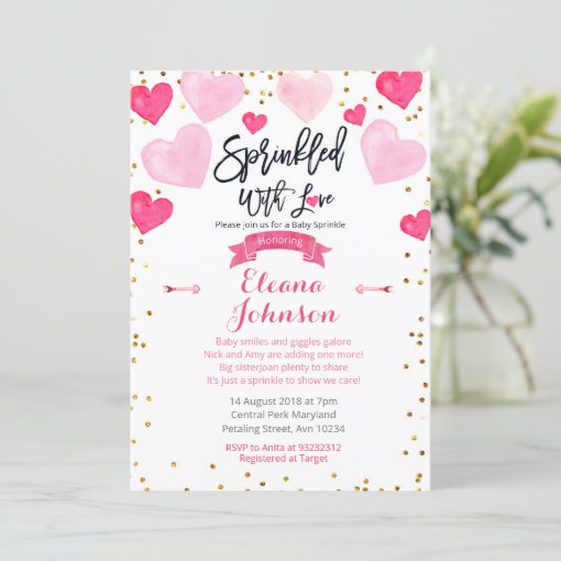 Sprinkled with love baby sprinkle Invitation | Zazzle
