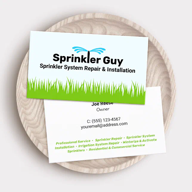 Sprinkler Repair and Installation Business Card | Zazzle