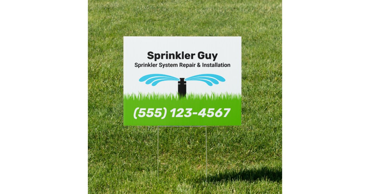 Sprinkler Repair and Installation Sign | Zazzle