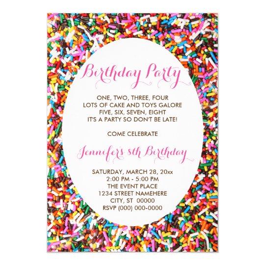 Sprinkles Birthday Party Invitation | Zazzle.com