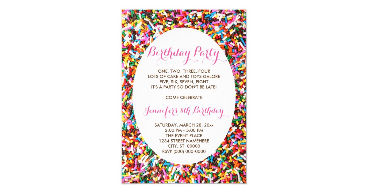 Sprinkles Birthday Party Invitation | Zazzle.com