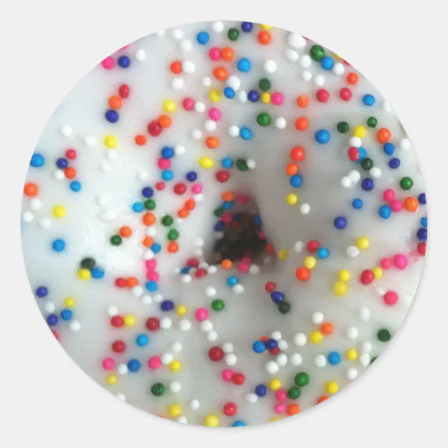 Sprinkles Donut Classic Round Sticker | Zazzle
