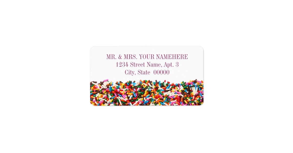 Sprinkles-Filled Address Labels | Zazzle