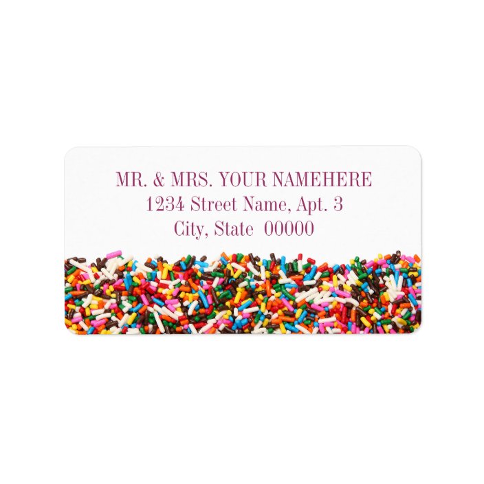 Sprinkles-Filled Address Labels | Zazzle.com