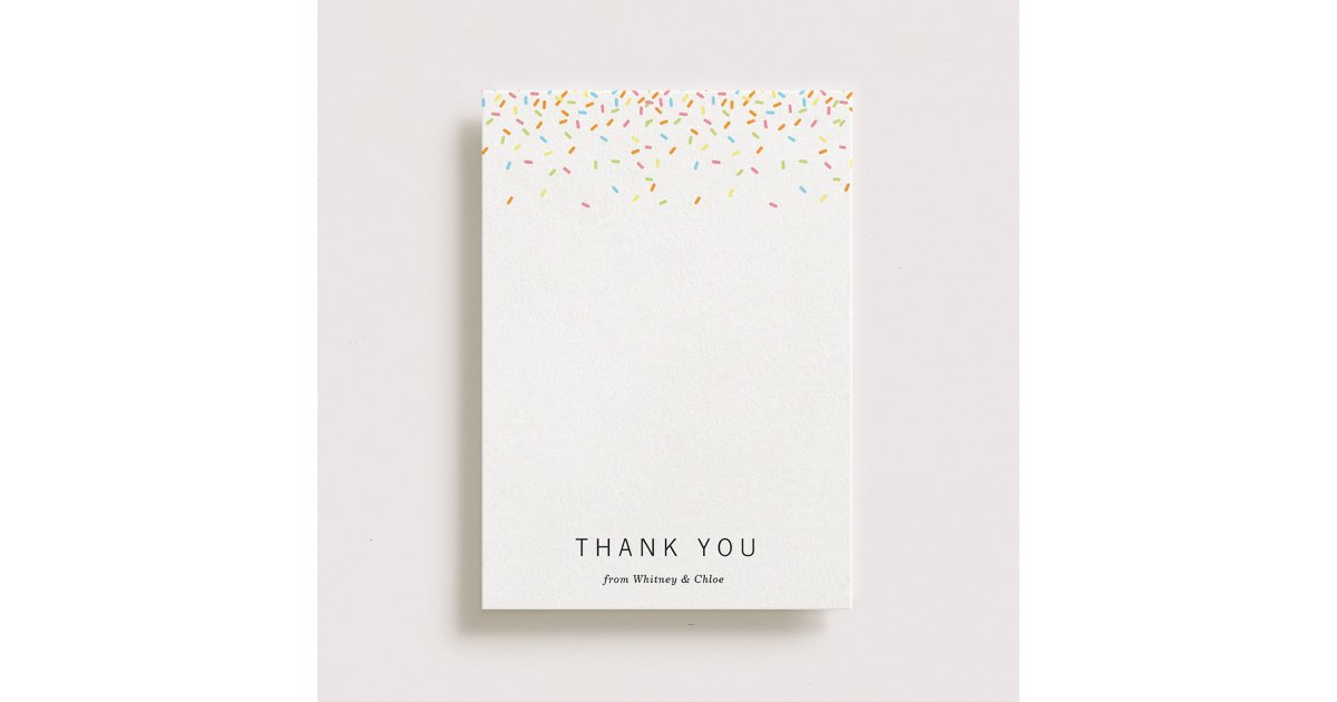 Sprinkles Thank You Card | Zazzle