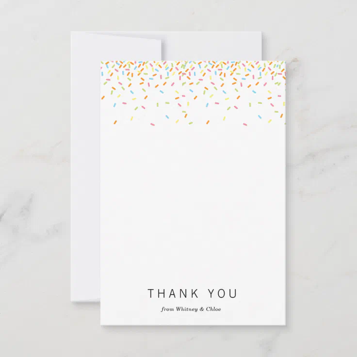Sprinkles Thank You Card | Zazzle