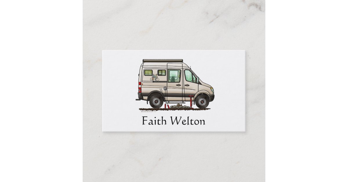 Sprinter Camper Van RV happy camper Business Card | Zazzle