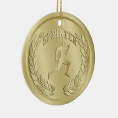 Sprinter Gold Toned Medal Ornament | Zazzle
