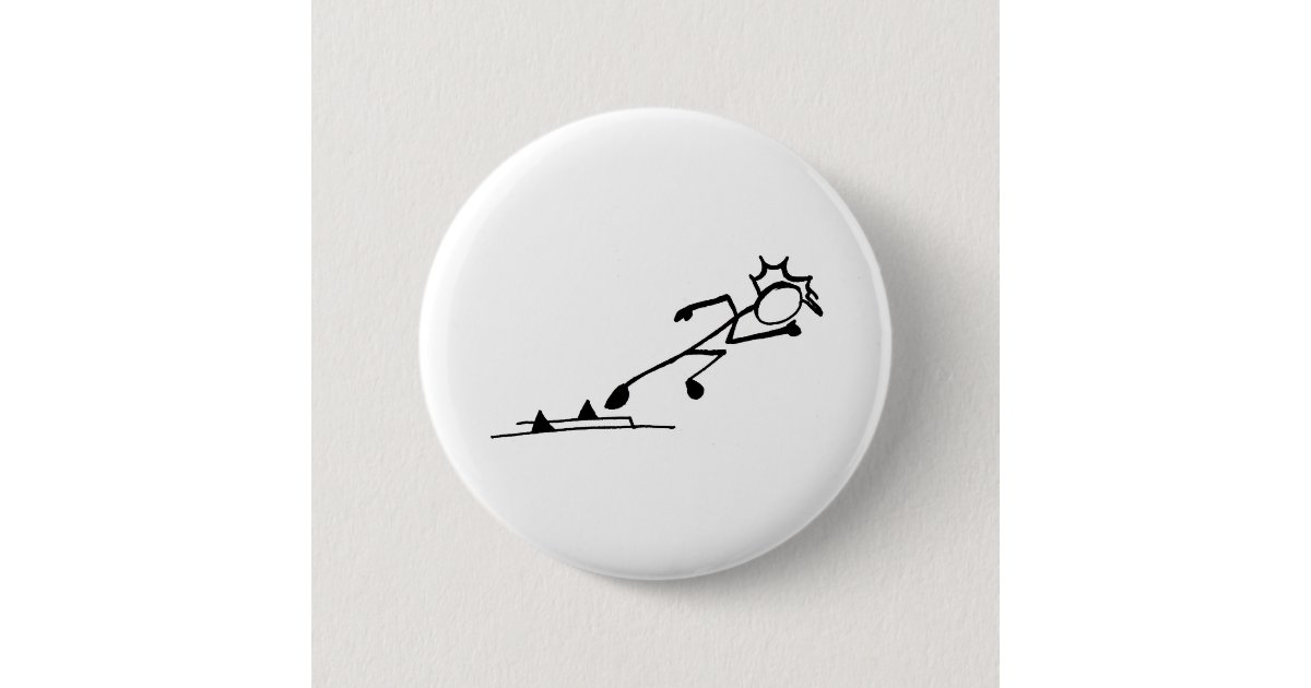 Sprinter Stickman Track and Field Pinback Button | Zazzle