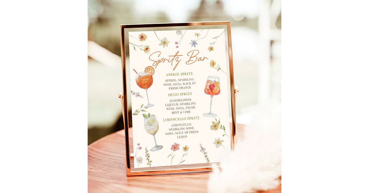 Spritz Bar Sign | Aperol Spritz Sign | Zazzle