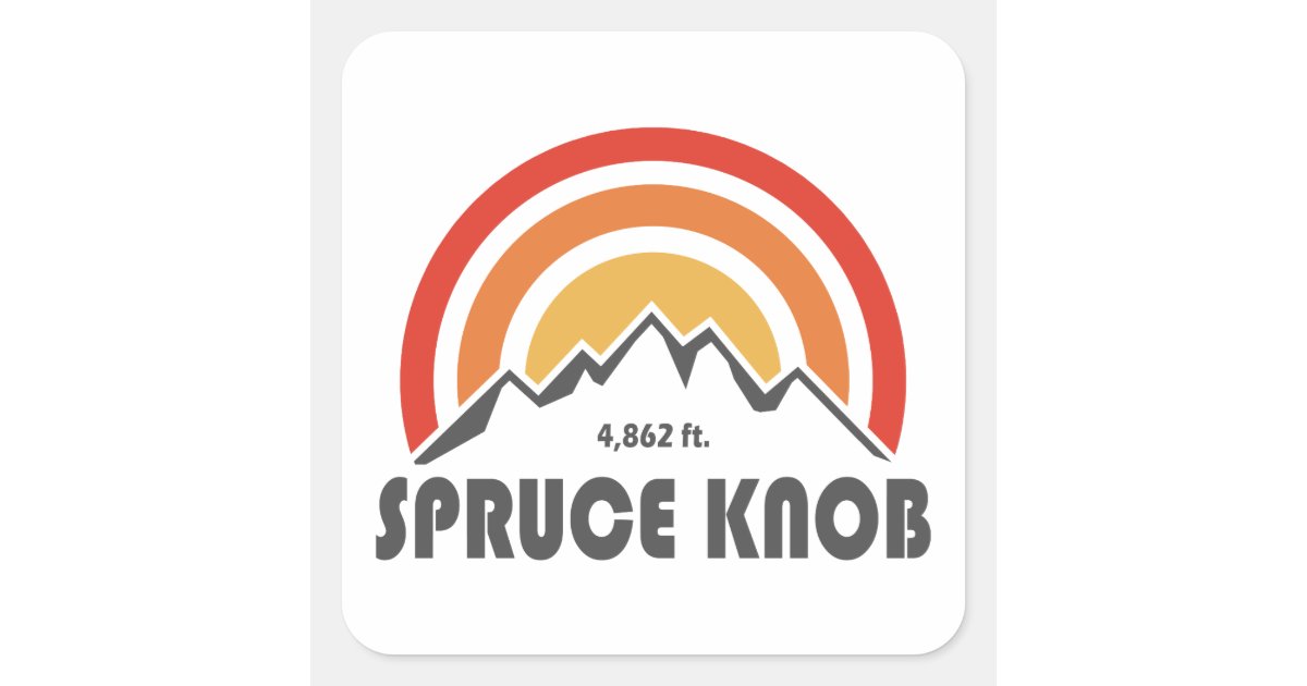 Spruce Knob Square Sticker | Zazzle