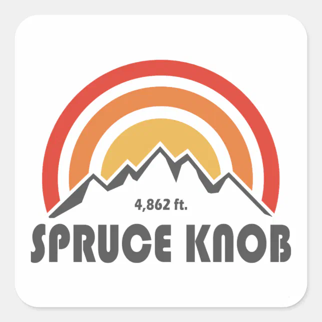Spruce Knob Square Sticker | Zazzle