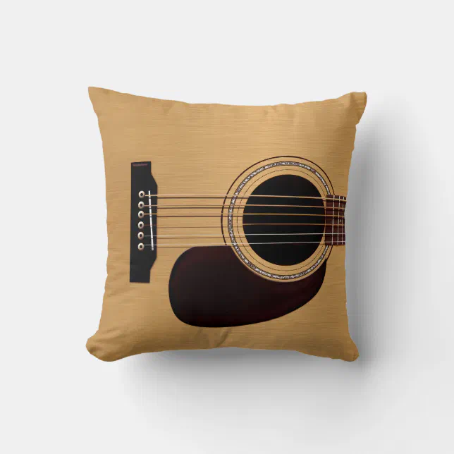 Spruce Top Acoustic Guitar Throw Pillow | Zazzle