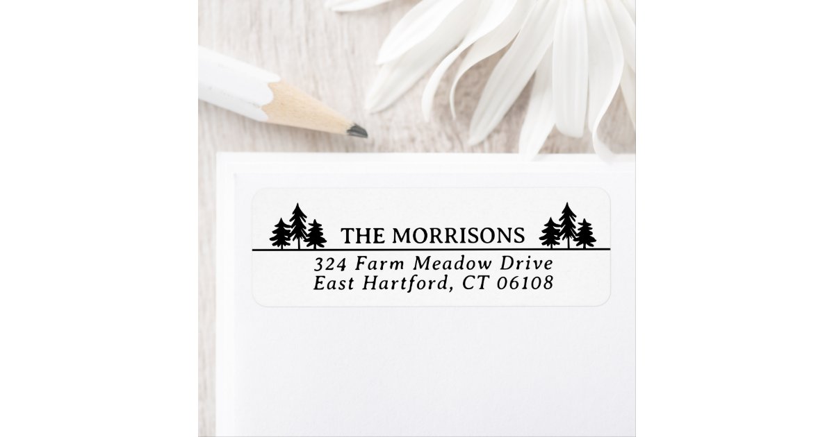 Spruces Rustic Name & Return Address Label | Zazzle