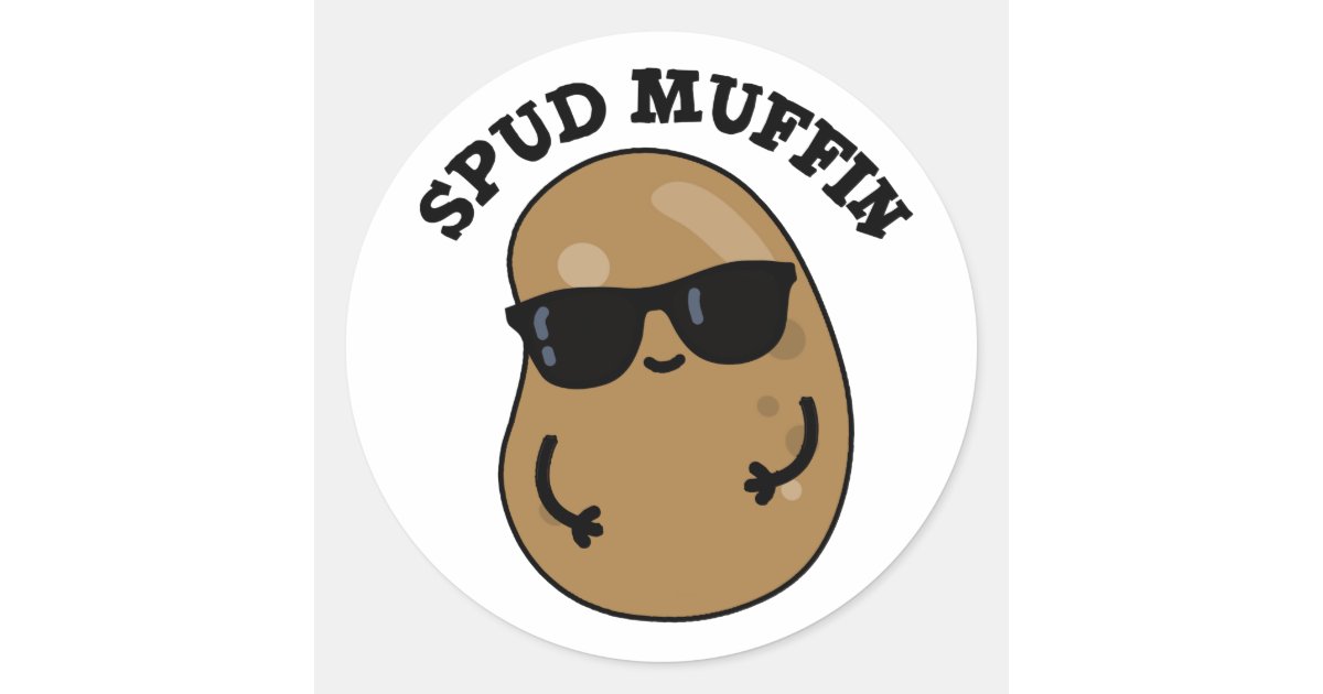 Spud Muffin Funny Potato Pun Classic Round Sticker | Zazzle