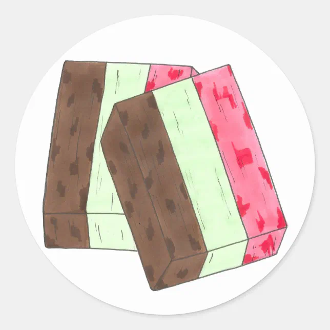 Spumoni Italian Gelato Ice Cream Dessert Spumone Classic Round Sticker ...