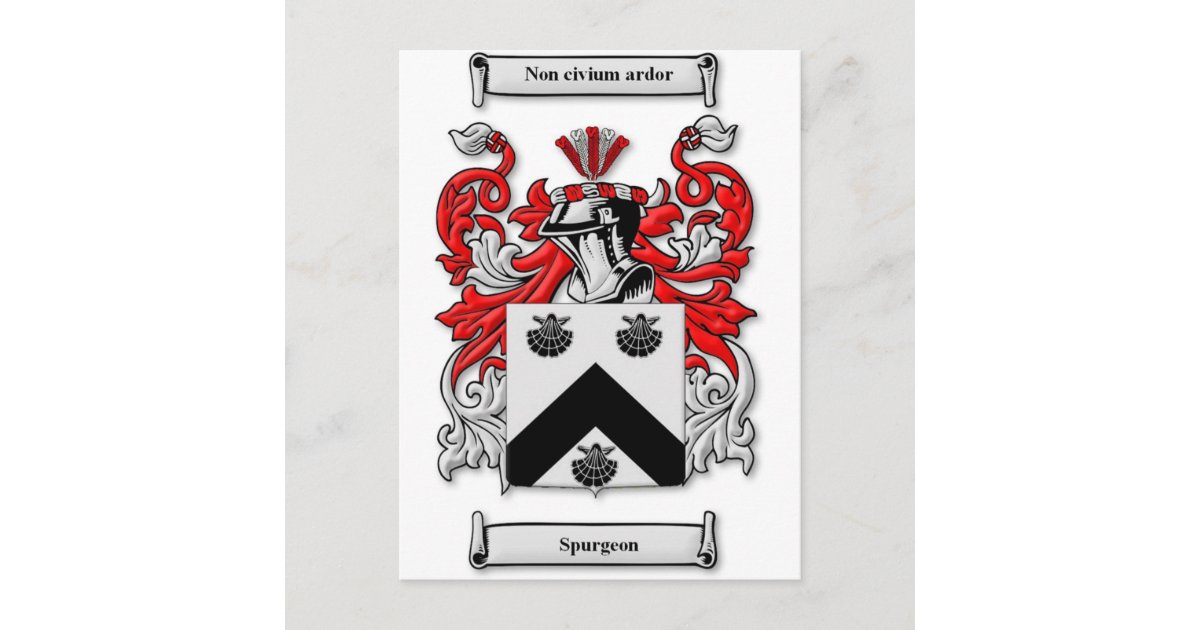 Spurgeon Coat of Arms Postcard | Zazzle