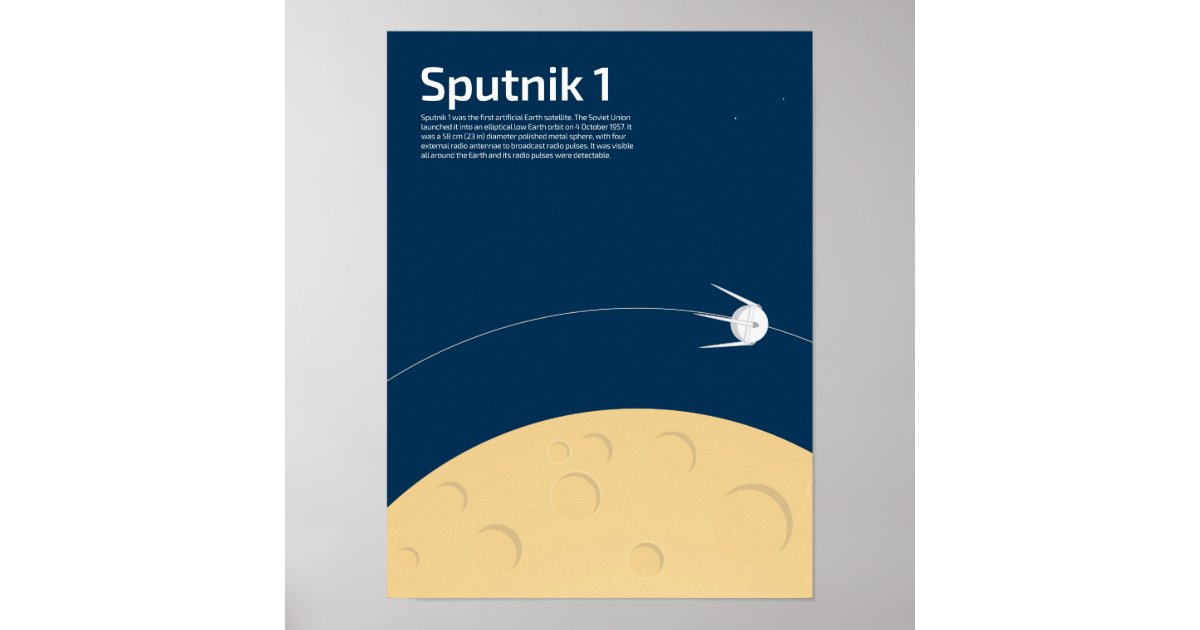 Sputnik 1 Poster for Kids | Zazzle