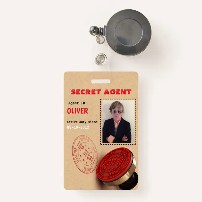 Spy Party Secret Agent Badge | Zazzle