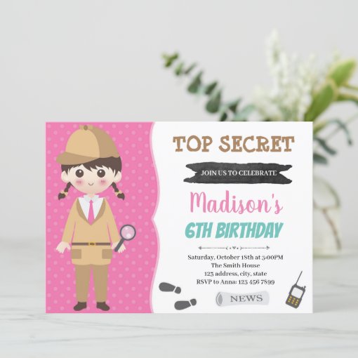 Spy secret agent Party Invitation | Zazzle