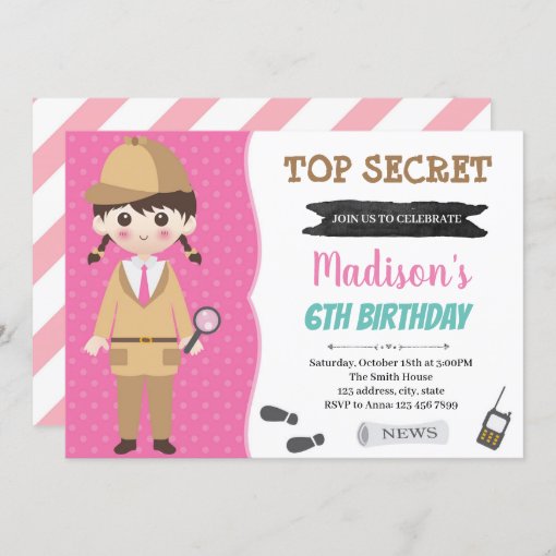 Spy secret agent Party Invitation | Zazzle