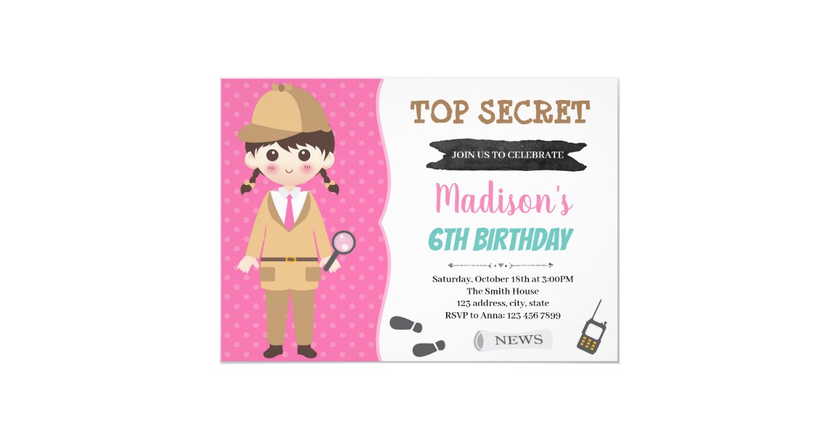 Spy secret agent Party Invitation | Zazzle.com