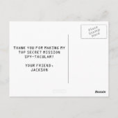 Spy / Secret / Special Agent Birthday Thank You Postcard | Zazzle