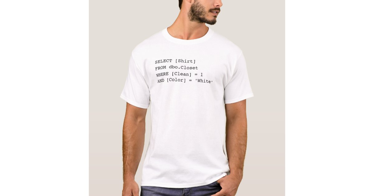 SQL Shirt | Zazzle