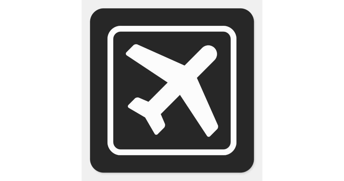 Square airplane icon aviation stickers | Zazzle