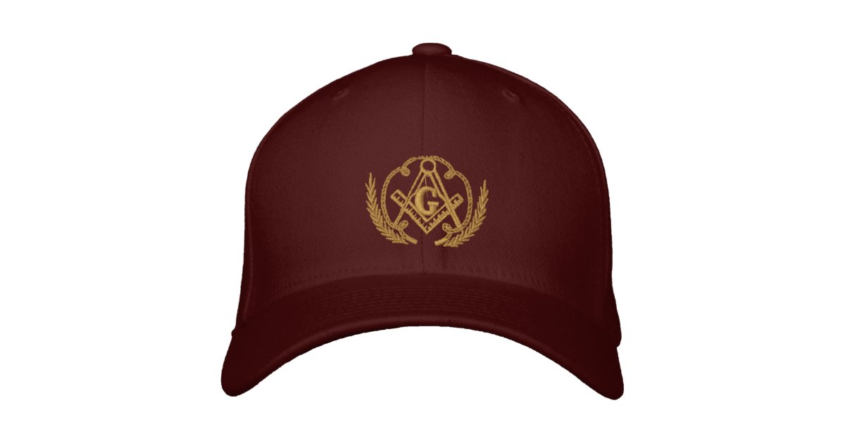 Square and Compass Embroidered Baseball Cap | Zazzle