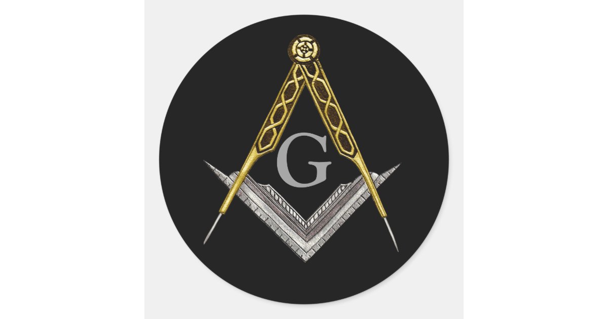 Square and Compass with All Seeing Eye Classic Round Sticker | Zazzle