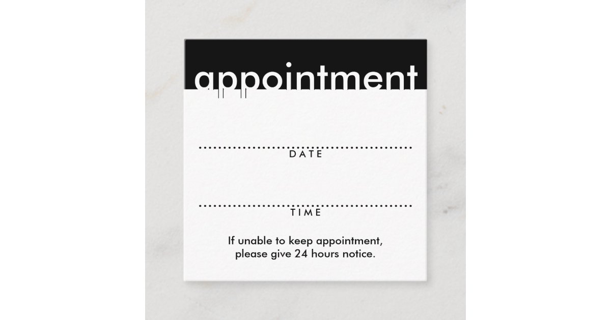 square appointment card | Zazzle