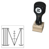 Square Art Deco Letter M Monogram Rubber Stamp | Zazzle