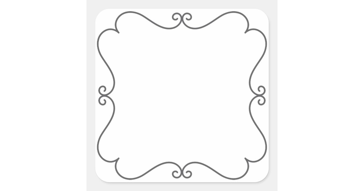 Square Border Square Sticker | Zazzle