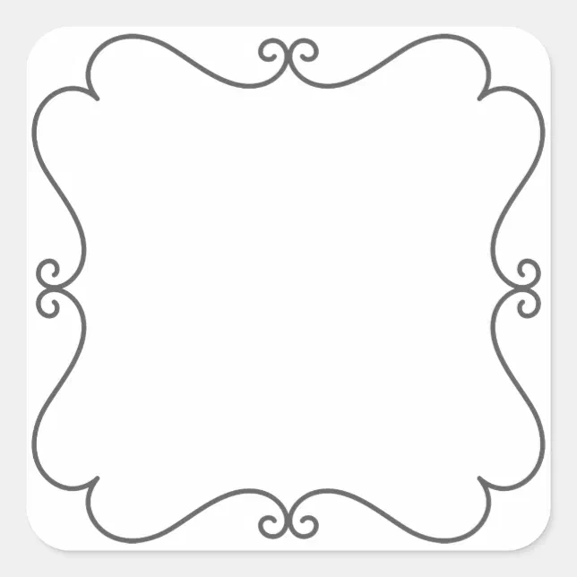 Square Border Square Sticker | Zazzle