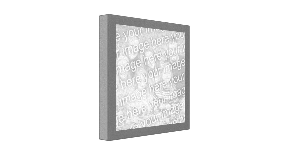 Square Charcoal Border Photo Canvas Print | Zazzle