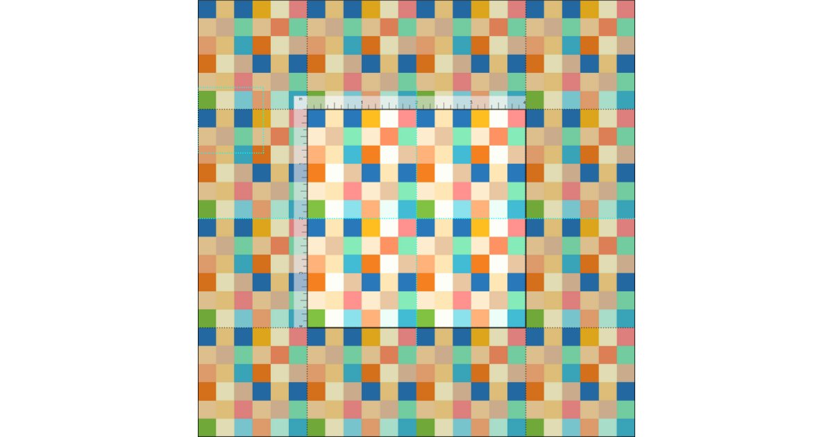 Square Checkerboard Multicolor Bright Rainbow Fabric | Zazzle