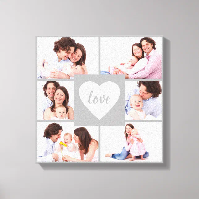 Square Collage Custom Photo Canvas Print | Zazzle