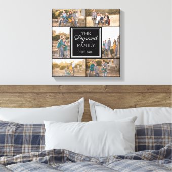 Square Collage Custom Photo Wrapped Canvas | Zazzle