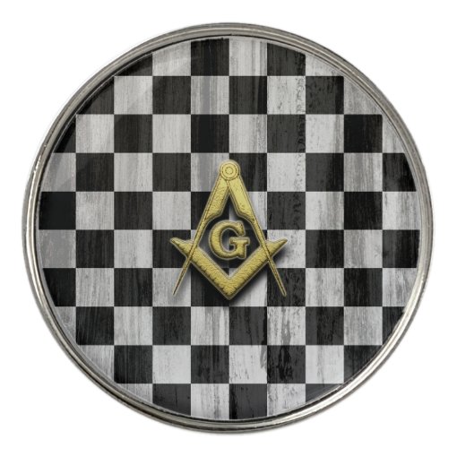 Square Compass and Checkers Golf Ball Marker | Zazzle
