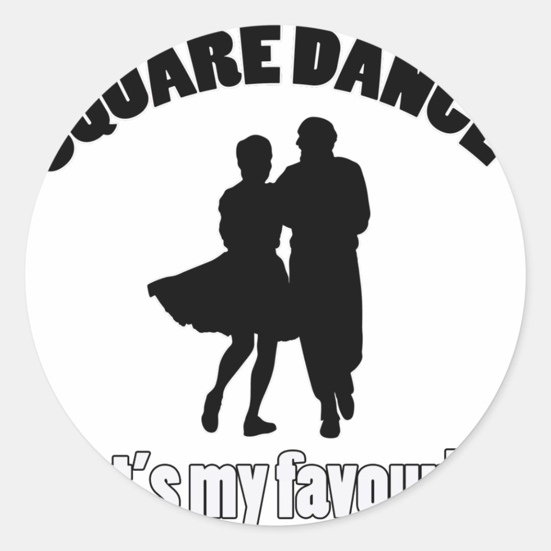 square dance designs classic round sticker | Zazzle