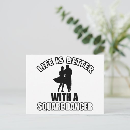 Square dancing designs postcard | Zazzle