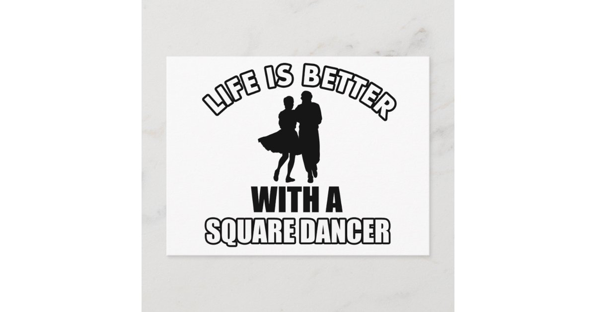 Square dancing designs postcard | Zazzle