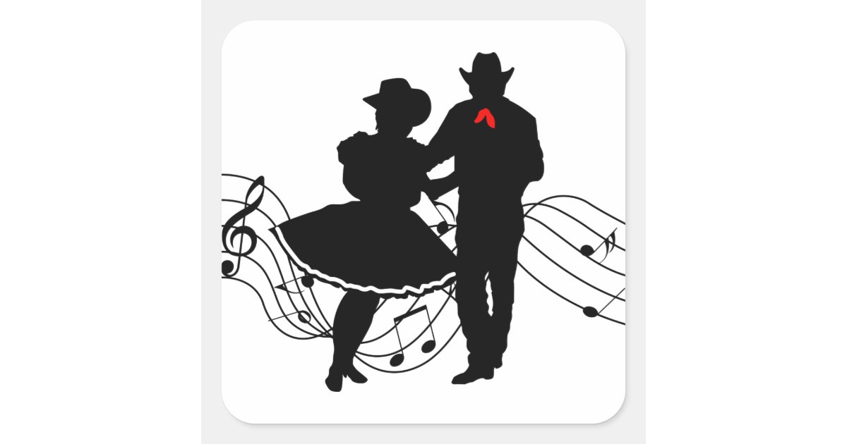 Square Dancing Square Sticker | Zazzle