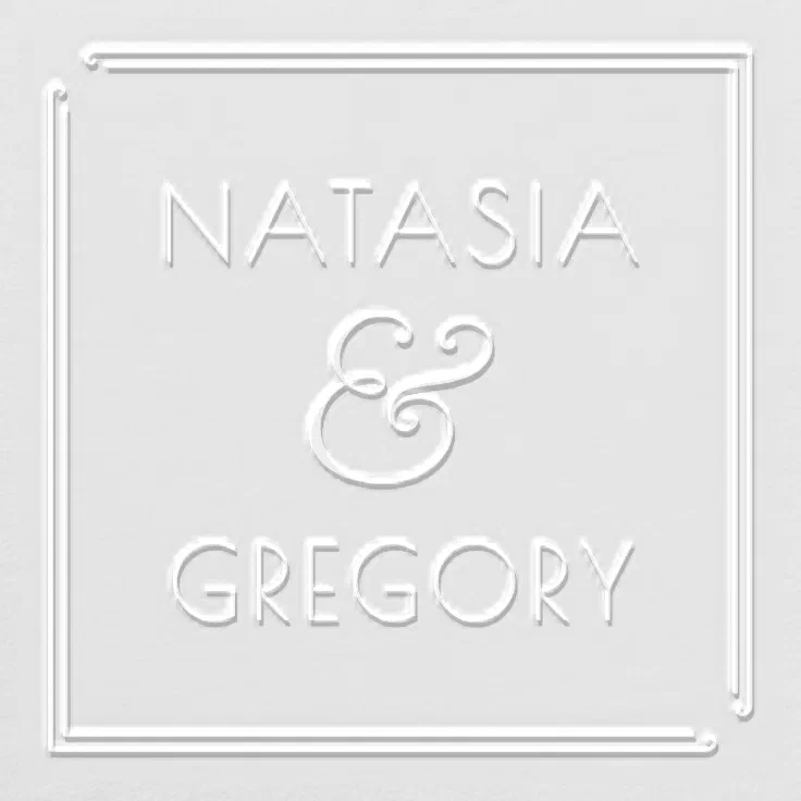 Square Deco Style Couples Wedding Embosser | Zazzle