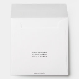 Square Envelope White Return Address | Zazzle