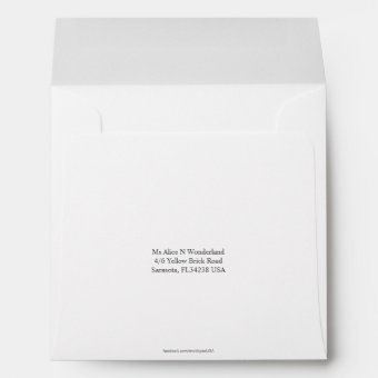 Square Envelope White Return Address | Zazzle