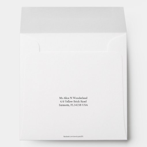 Square Envelope White Return Address | Zazzle