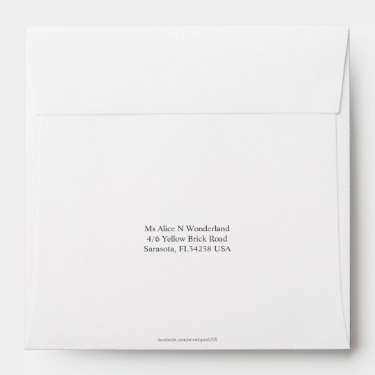 Square Envelope White Return Address | Zazzle.com